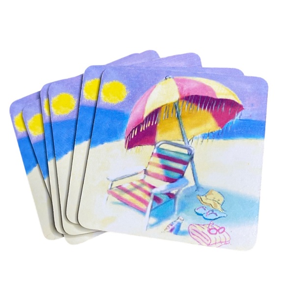 Vintage | Dining | Vintage Coasters 8s Beach Chair Set Of 6 | Poshmark